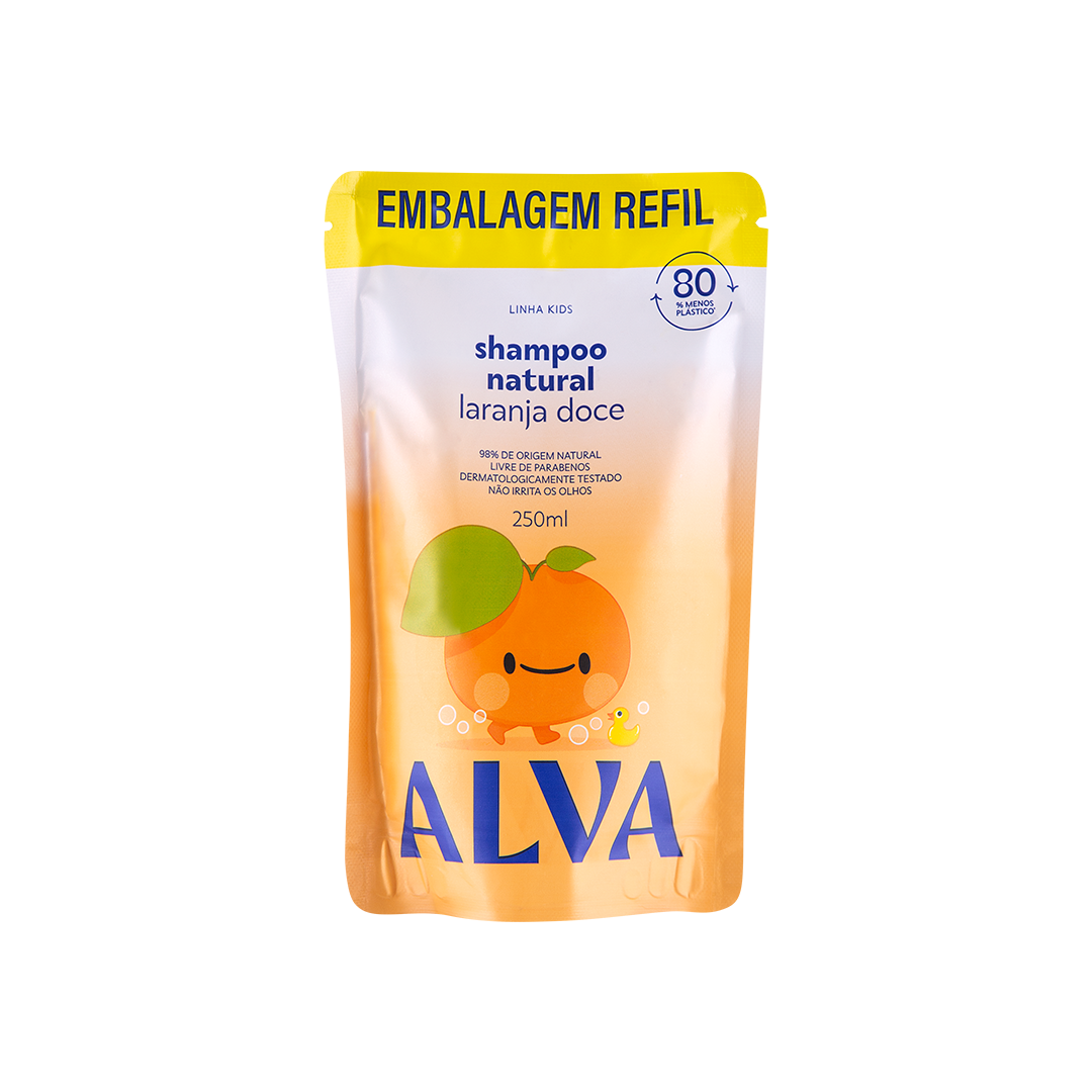 Refil Shampoo Infantil Laranja Doce & Baunilha 250ml – Alva Personal Care